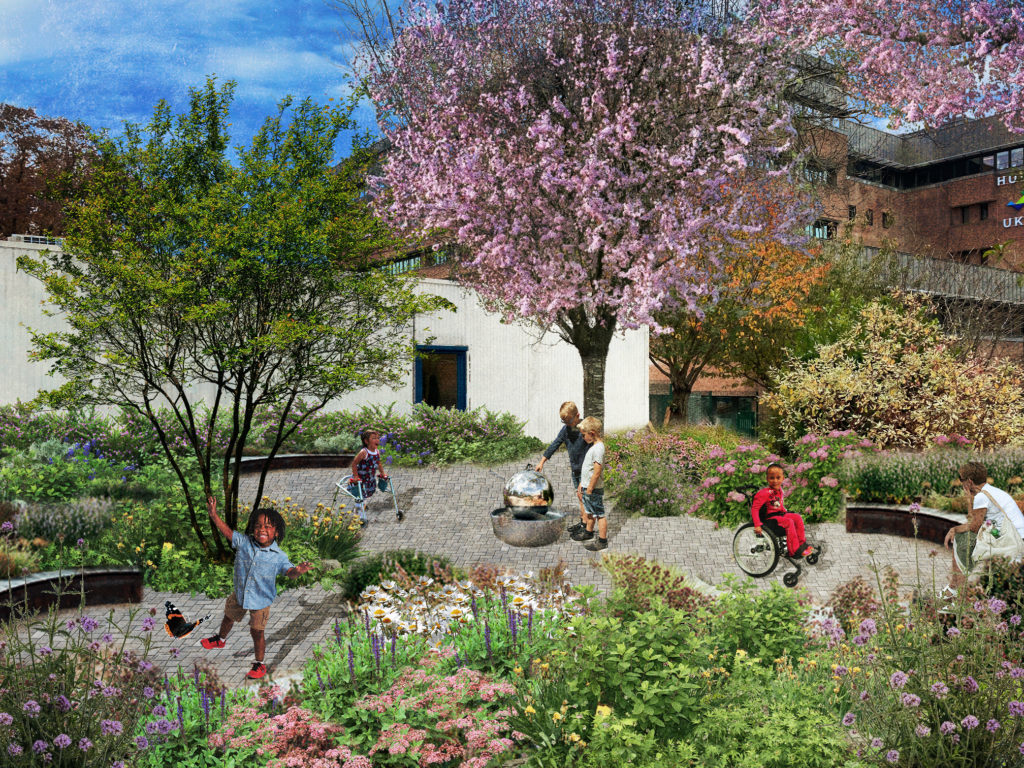 Un jardin sensoriel à l'HUDERF - Kidscare